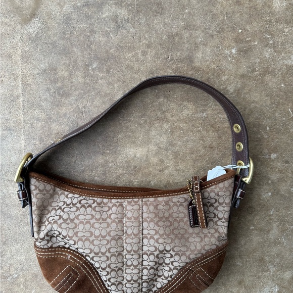 Coach | Bags | Vintage Rare Coach Brown Leather Suede Designer Mini Bag ...